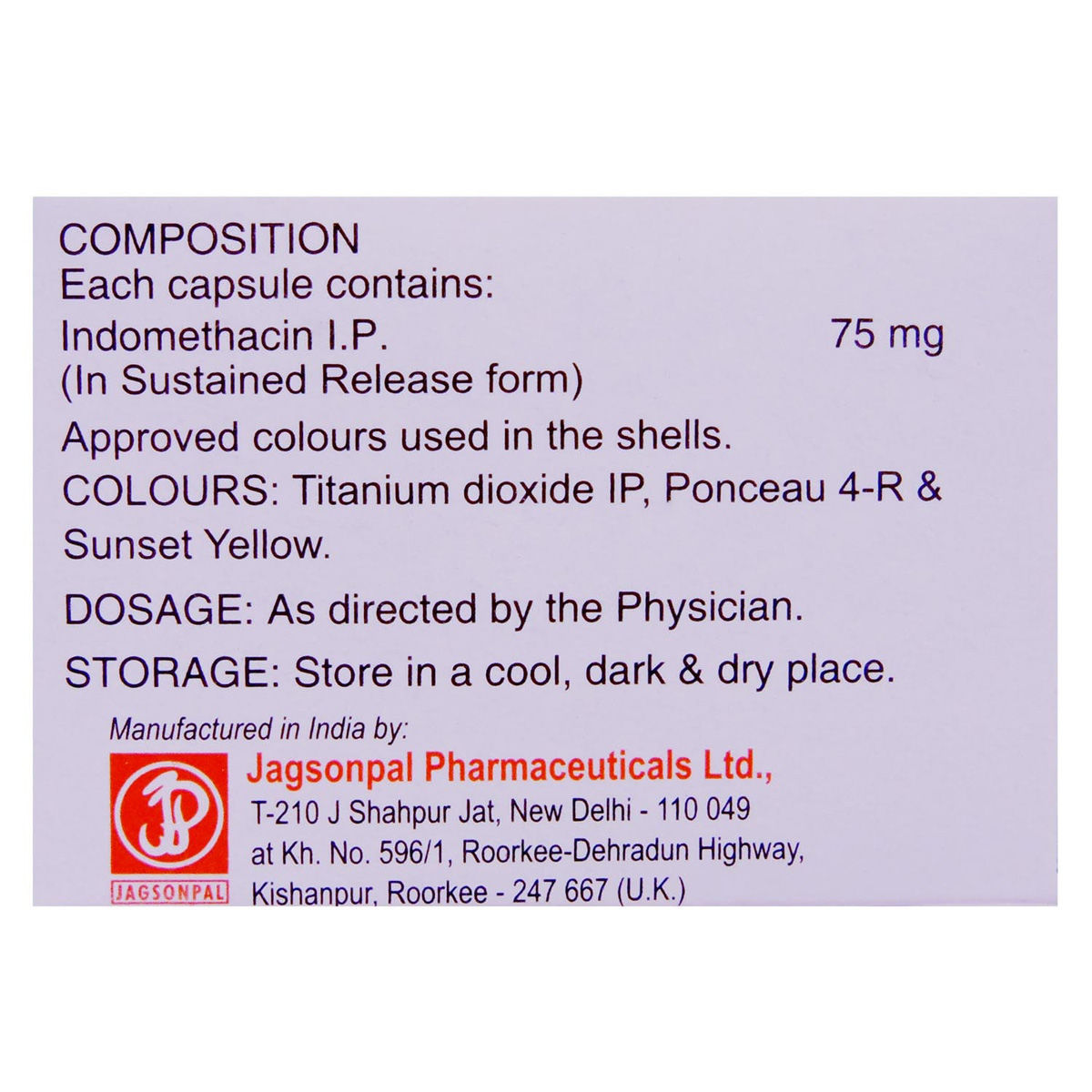Indocap SR Capsule | Uses, Side Effects, Price | Apollo Pharmacy