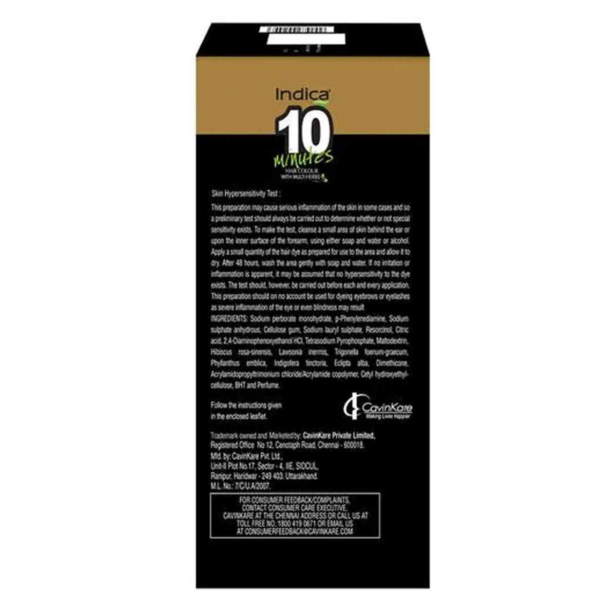 Indica Hair Dye With Amla & Henna Natural Black, 5 gm Price, Uses, Side ...
