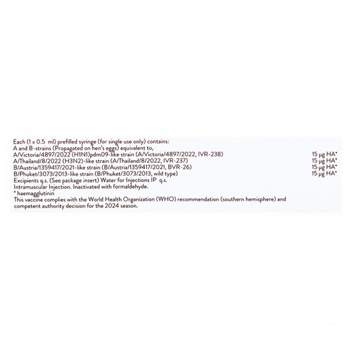 Influvac Tetra 2024 Vaccine 0.5 ml | Uses, Side Effects, Price | Apollo ...