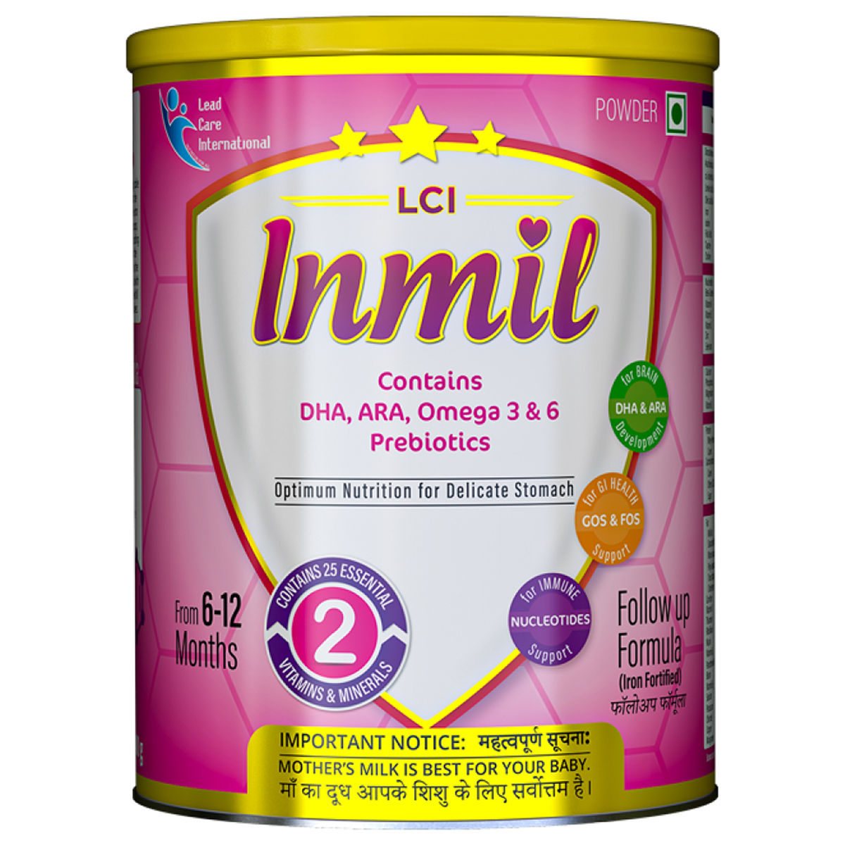Buy Inmil Stage-2 Infant Formula Powder, 400 gm Tin | 19 Minutes ...