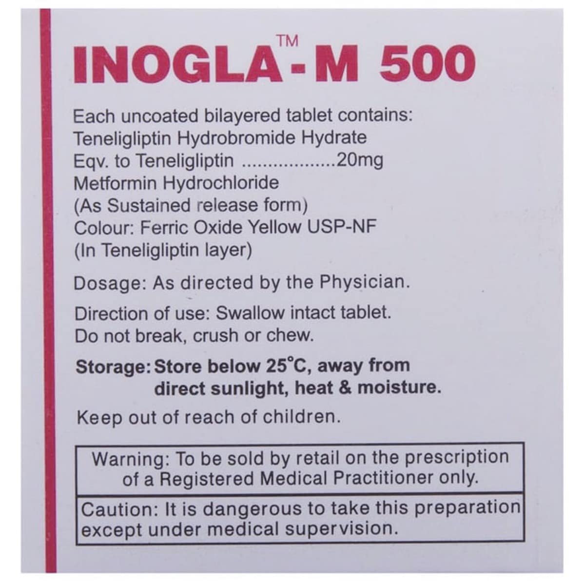 Inogla-M 500 Tablet | Uses, Side Effects, Price | Apollo Pharmacy