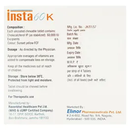 Insta 60K Chewable Tablet | Uses, Side Effects, Price | Apollo Pharmacy