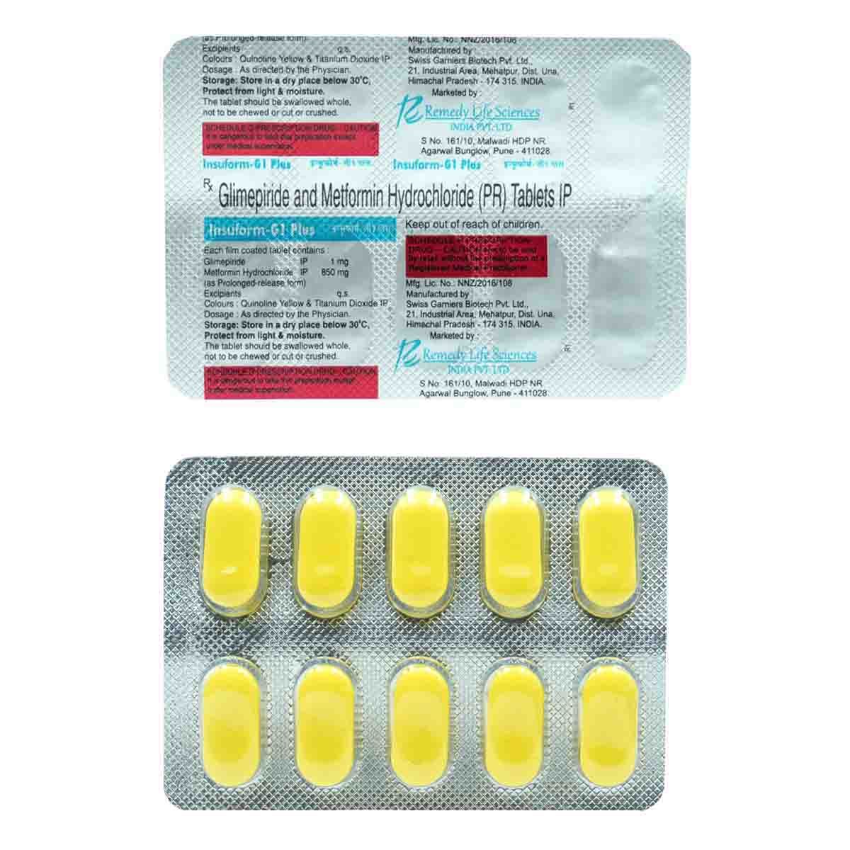 Insuform G1 Plus Tablet | Uses, Side Effects, Price | Apollo Pharmacy