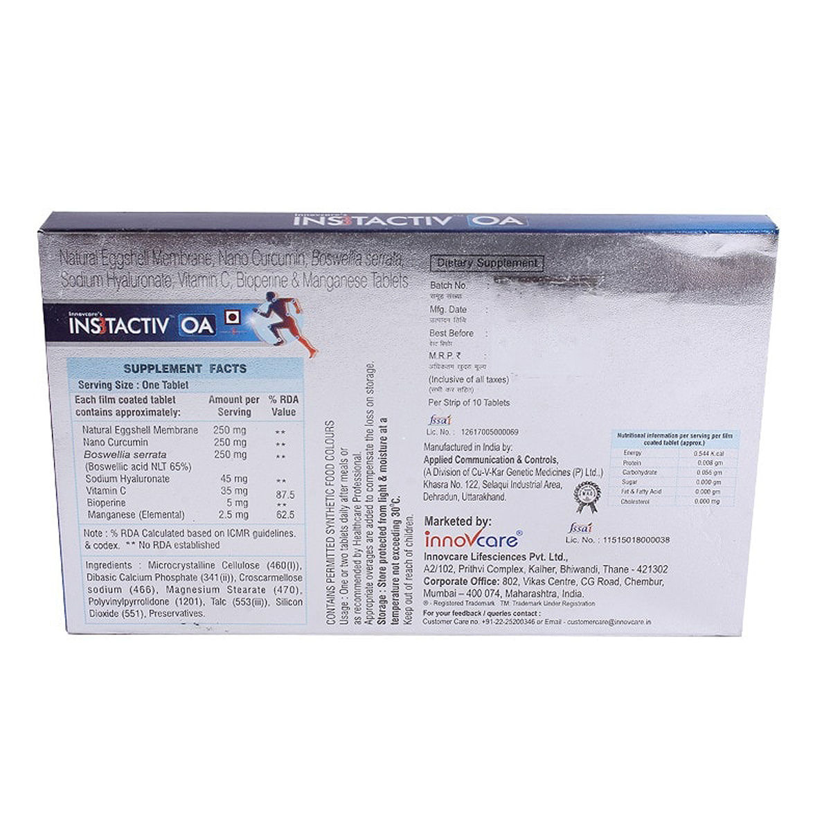 Ins3tactiv OA Tablet 10's Price, Uses, Side Effects, Composition ...