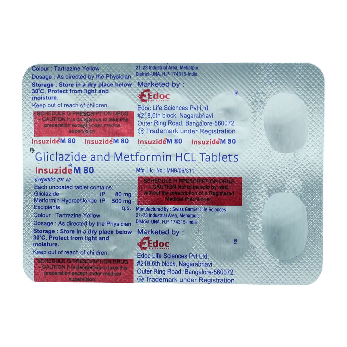 Insuzide M 80 Tablet 10's Price, Uses, Side Effects, Composition ...