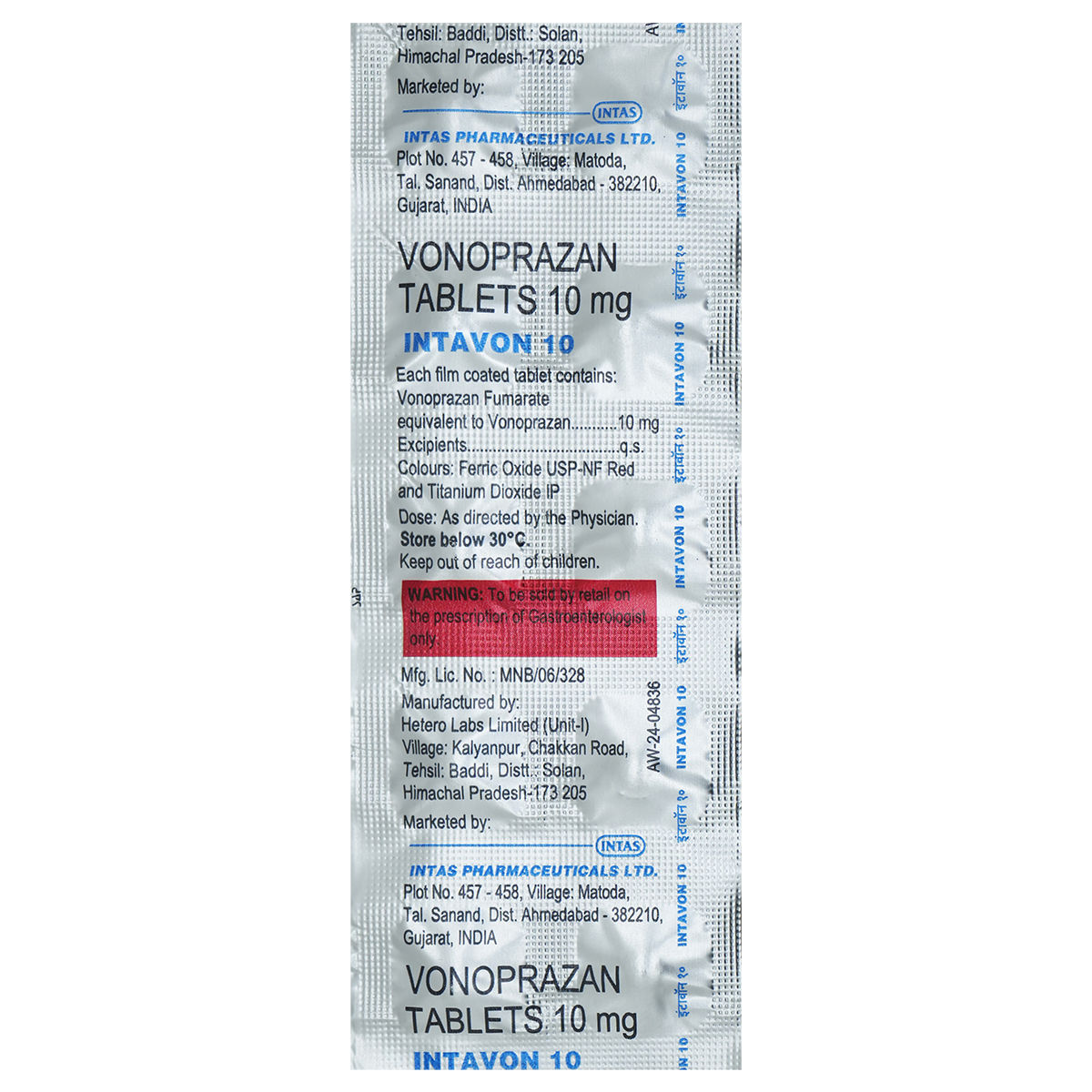 Intavon 10 Tablet 10's | Uses, Side Effects, Price | Apollo Pharmacy