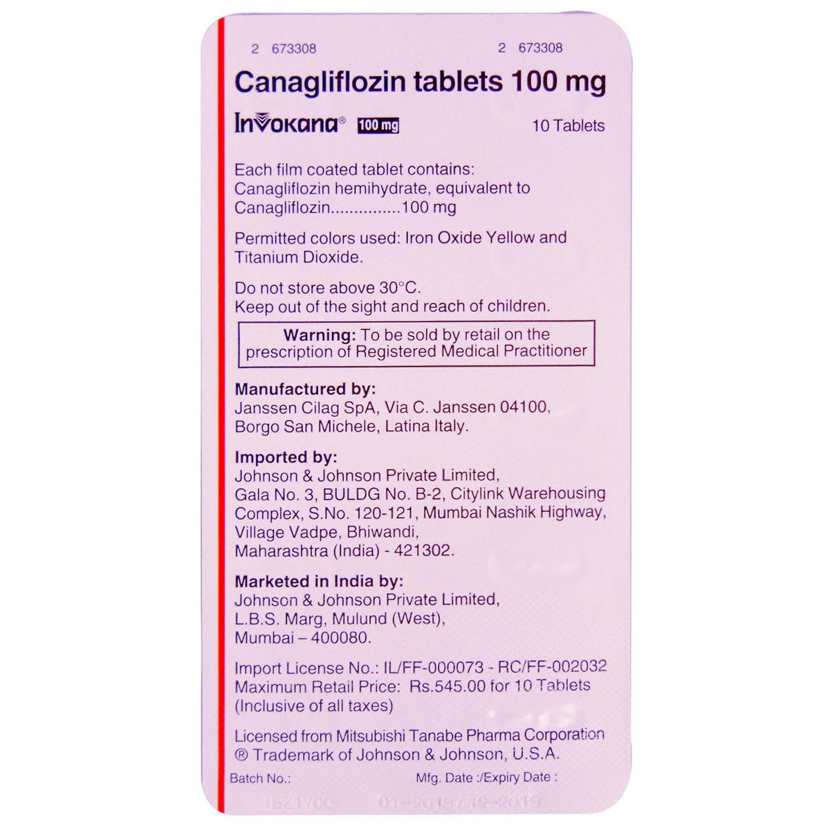 Invokana 100 mg Tablet | Uses, Side Effects, Price | Apollo Pharmacy