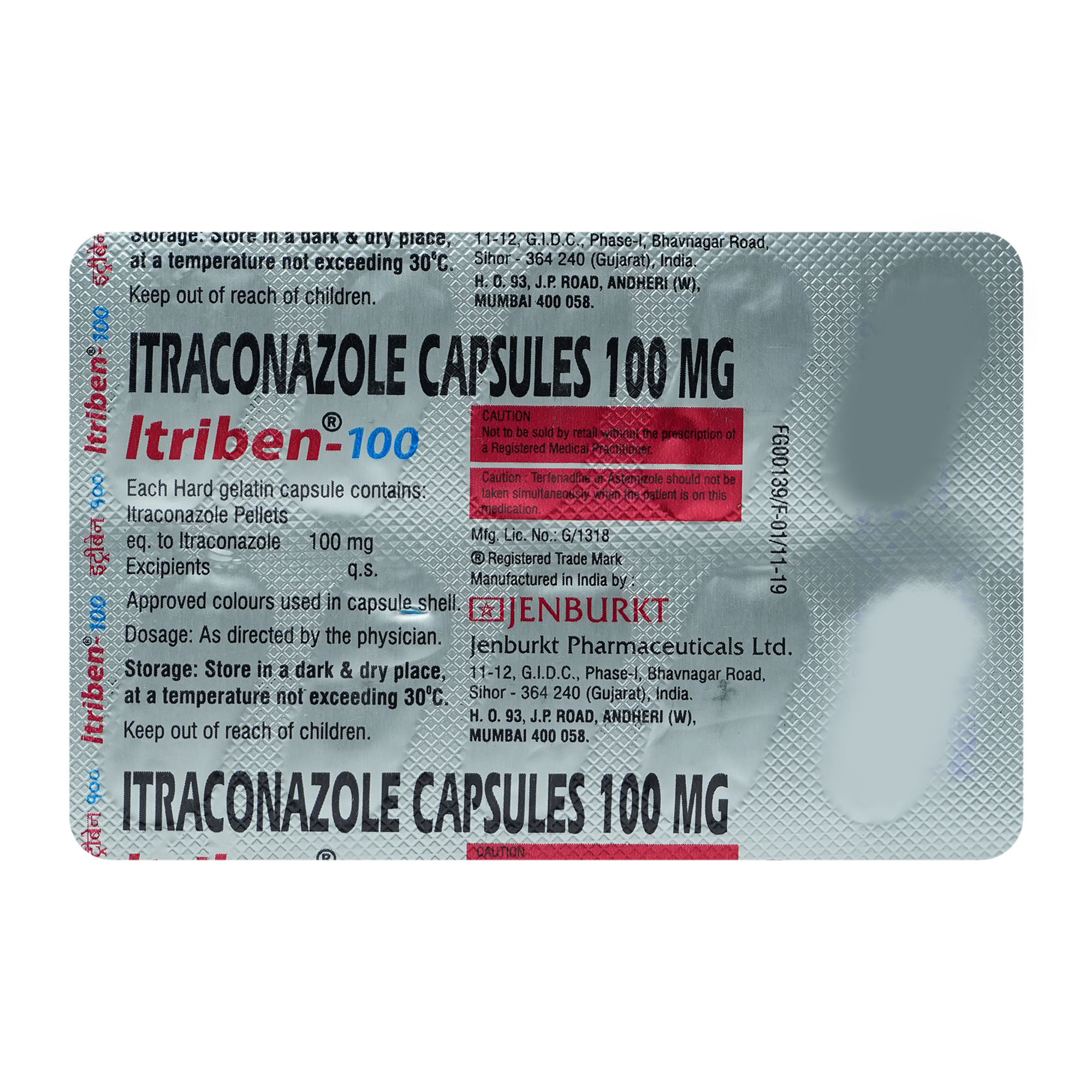 Itriben-100mg Capsule 10's Price, Uses, Side Effects, Composition ...