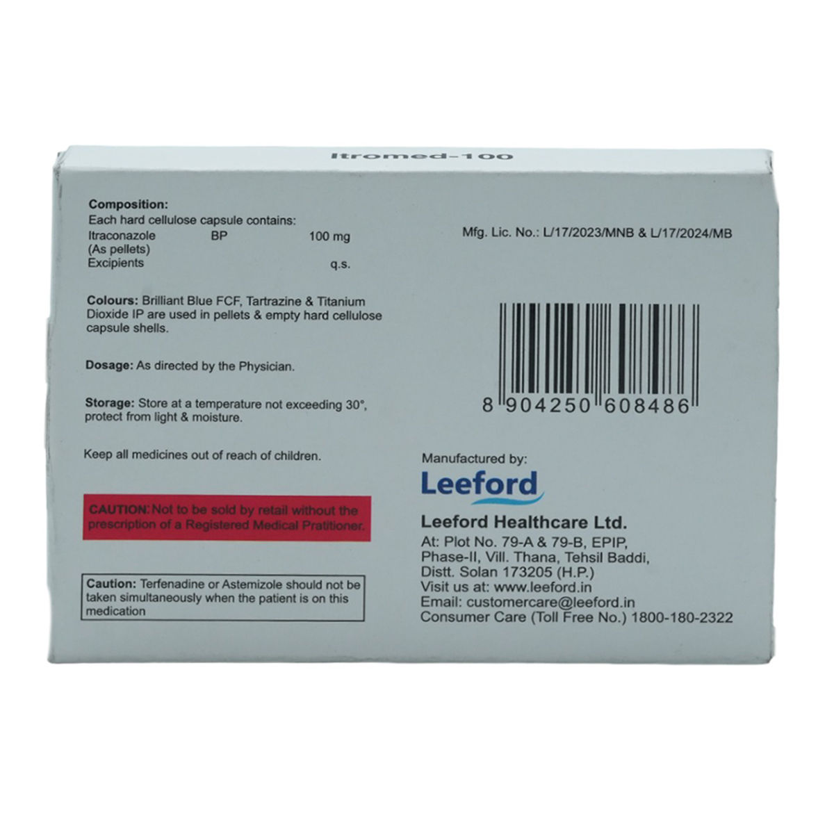 Itromed-100 Capsule 10's Price, Uses, Side Effects, Composition ...