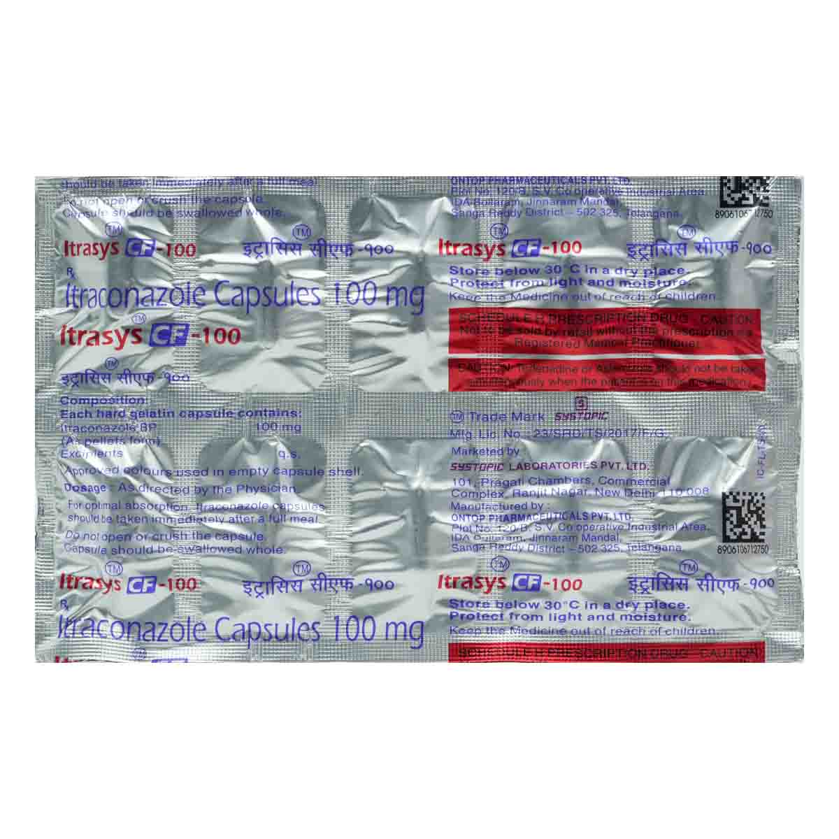 Itrasys CF-100 Capsule | Uses, Side Effects, Price | Apollo Pharmacy