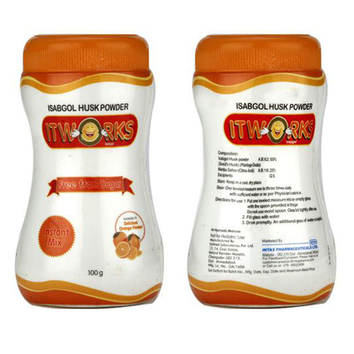 Itworks Orange Flavour Isabgol Husk Powder, 100 gm Jar Price, Uses ...