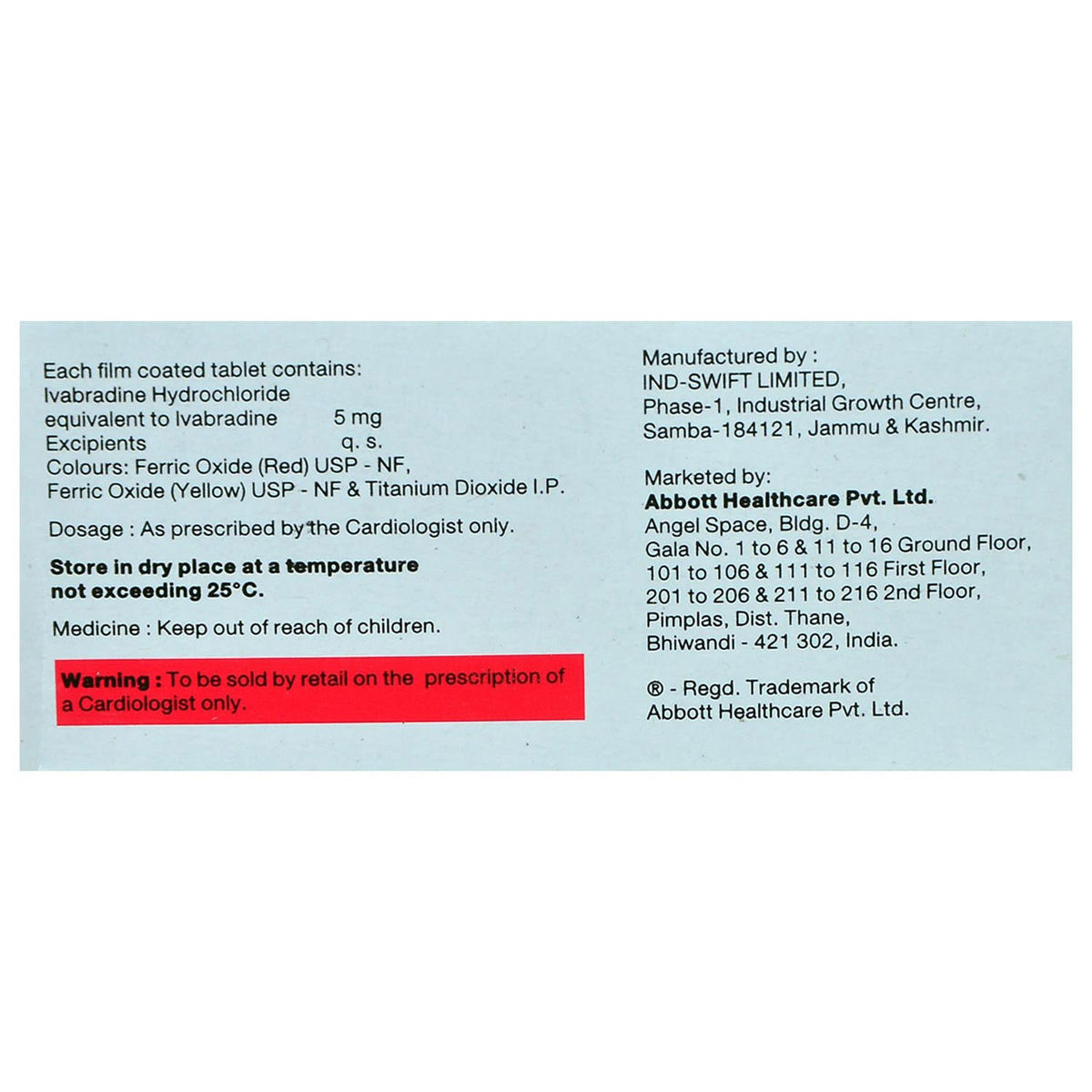 Ivabid 5 Tablet | Uses, Side Effects, Price | Apollo Pharmacy
