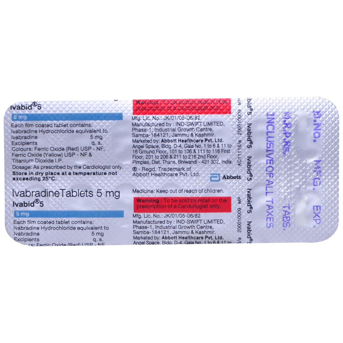 Ivabid 5 Tablet | Uses, Side Effects, Price | Apollo Pharmacy