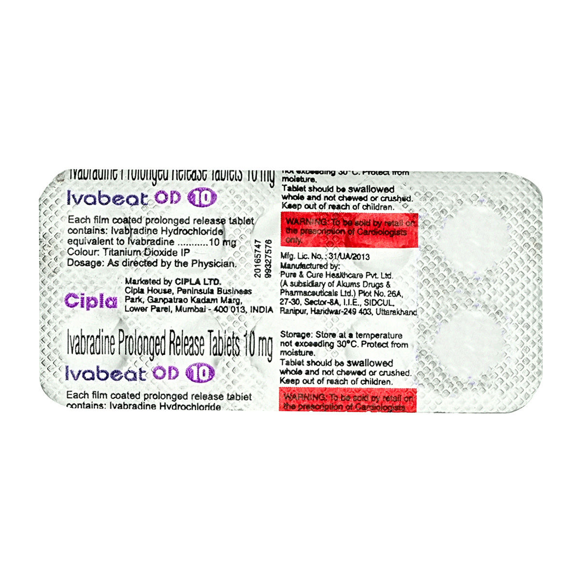 Ivabeat OD 10 Tablet | Uses, Side Effects, Price | Apollo Pharmacy