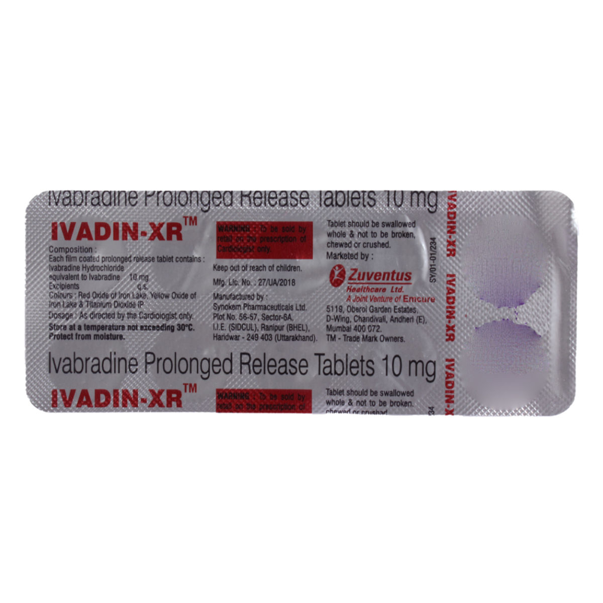 Ivadin-XR 10 Tablet 10's Price, Uses, Side Effects, Composition ...