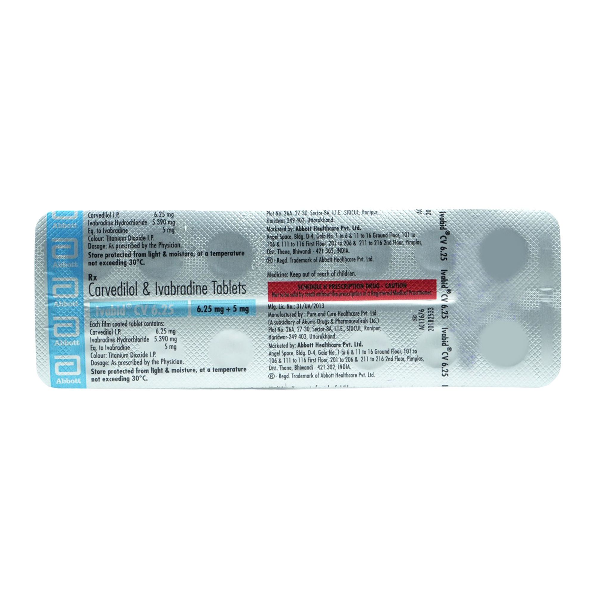 Ivabid CV 6.25 mg/5 mg Tablet | Uses, Side Effects, Price | Apollo Pharmacy