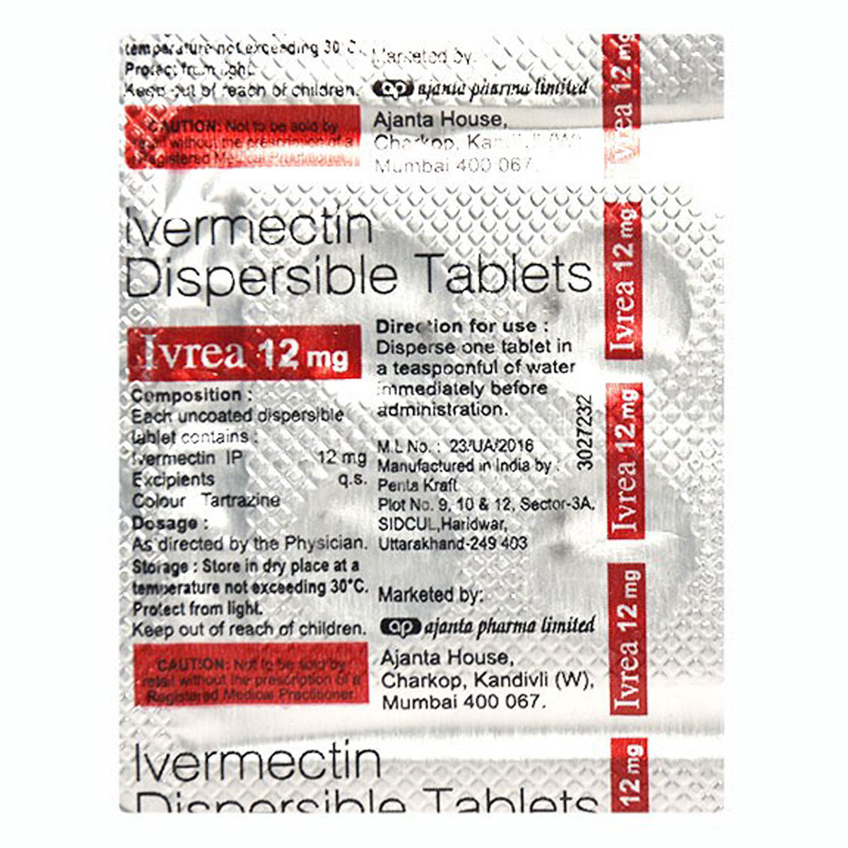 Ivrea 12mg Tablet | Uses, Side Effects, Price | Apollo Pharmacy