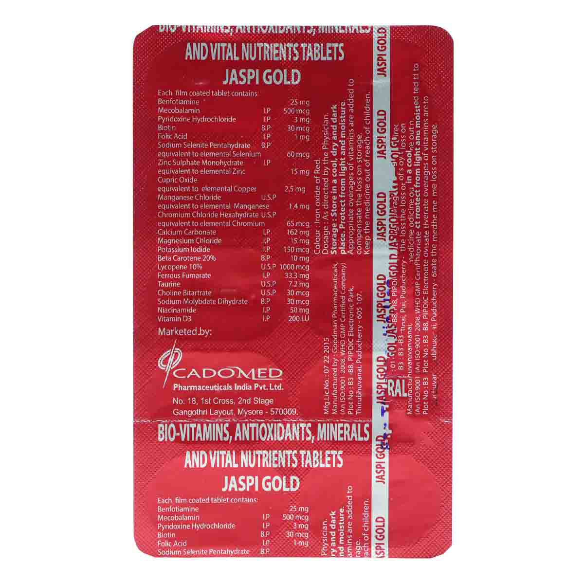 Jaspi Gold Tablet 10's Price, Uses, Side Effects, Composition - Apollo ...