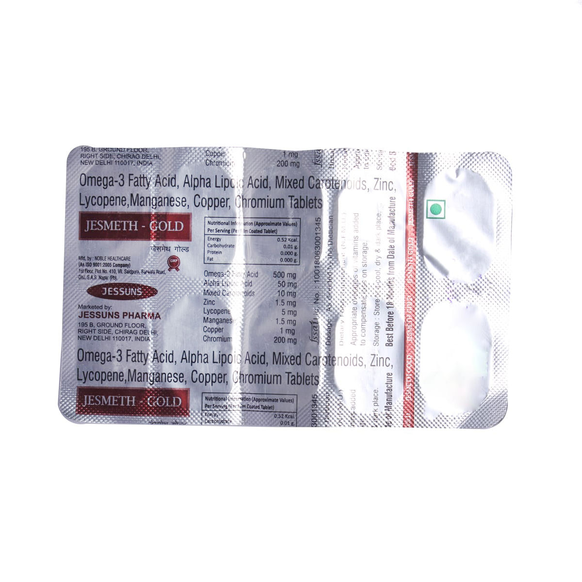 Jesmeth-Gold Tablet | Uses, Side Effects, Price | Apollo Pharmacy