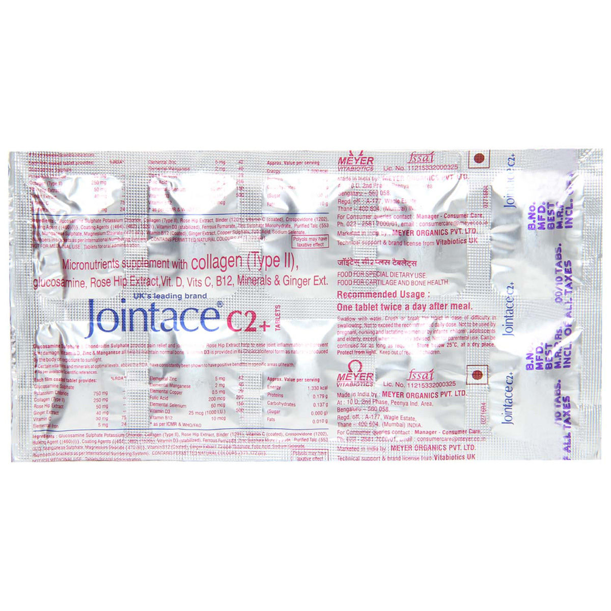 Jointace C2+ Tablets 10's Price, Uses, Side Effects, Composition ...