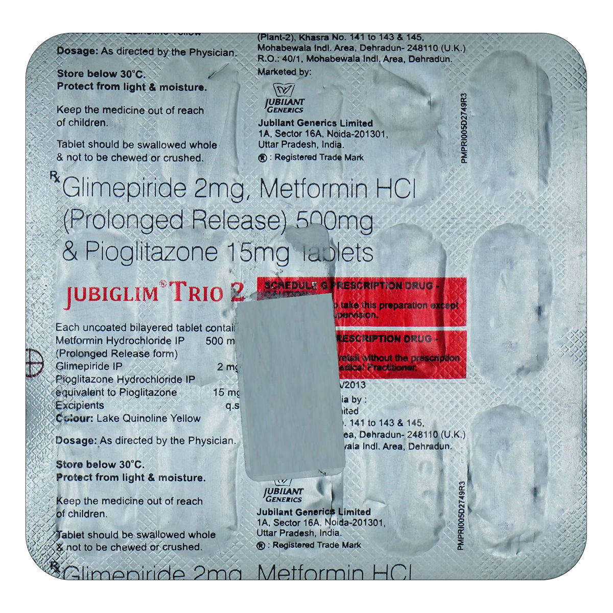Jubiglim Trio 2 Tablet | Uses, Side Effects, Price | Apollo Pharmacy