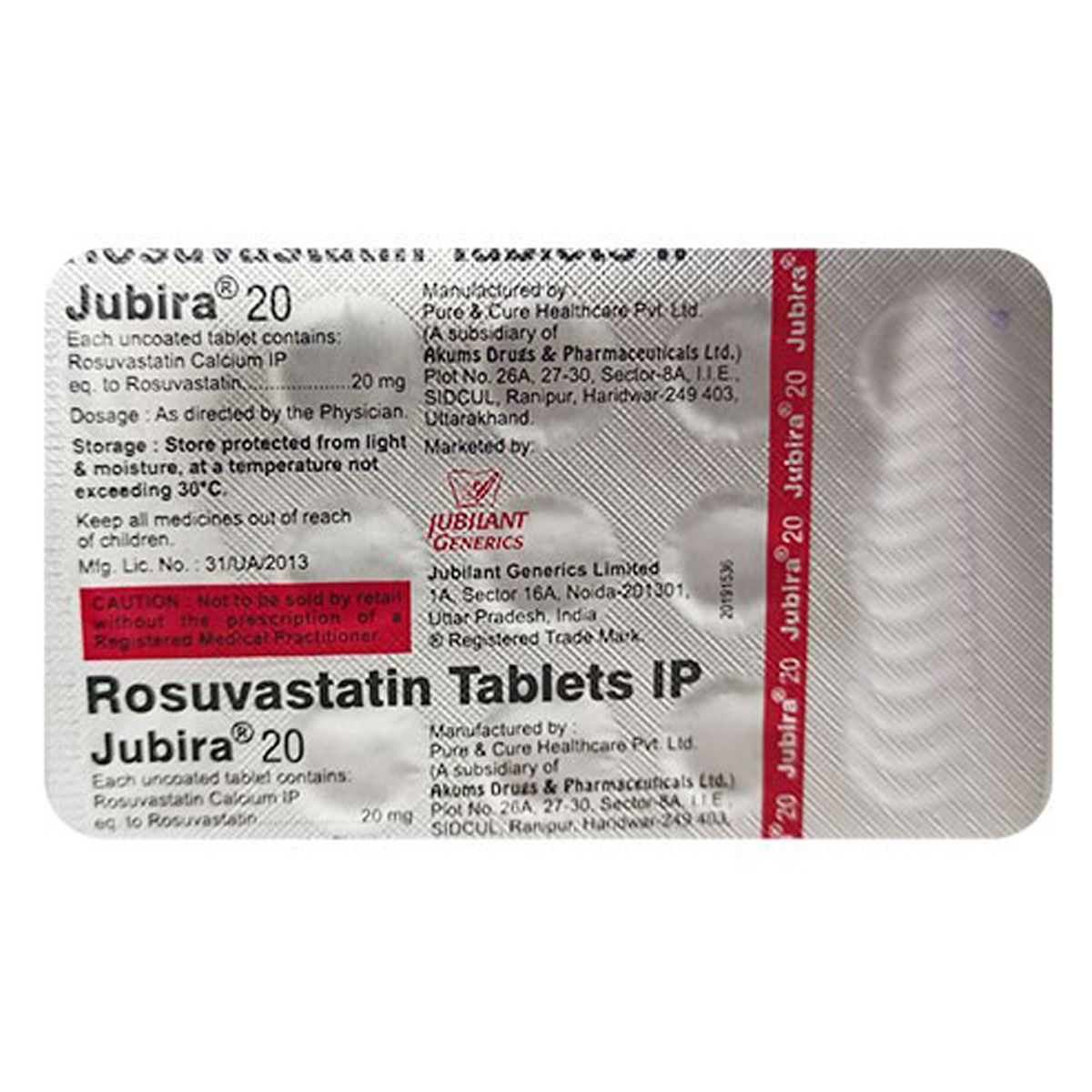 Jubira 20 mg Tablet | Uses, Side Effects, Price | Apollo Pharmacy