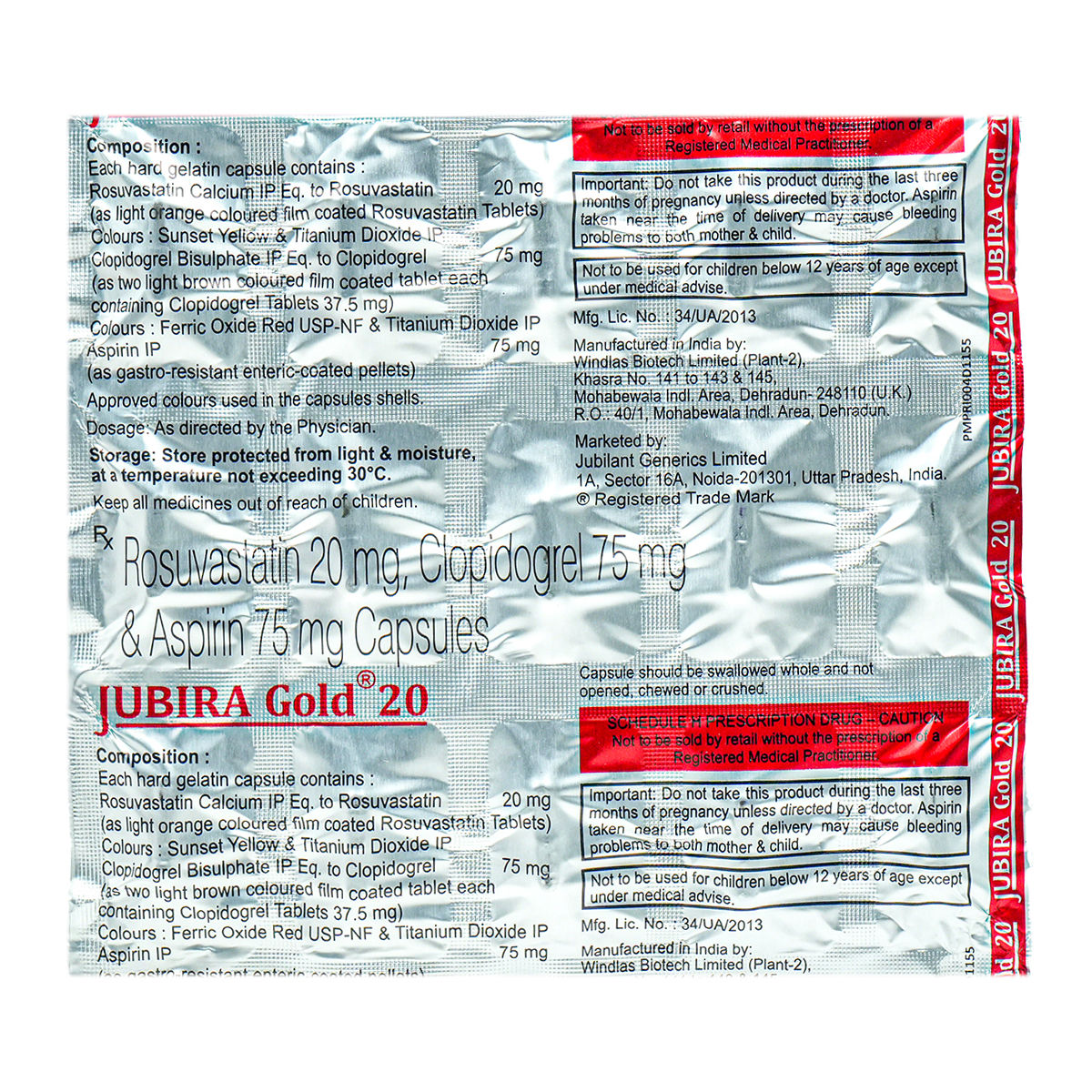Jubira Gold 20 Capsule 15's Price, Uses, Side Effects, Composition ...