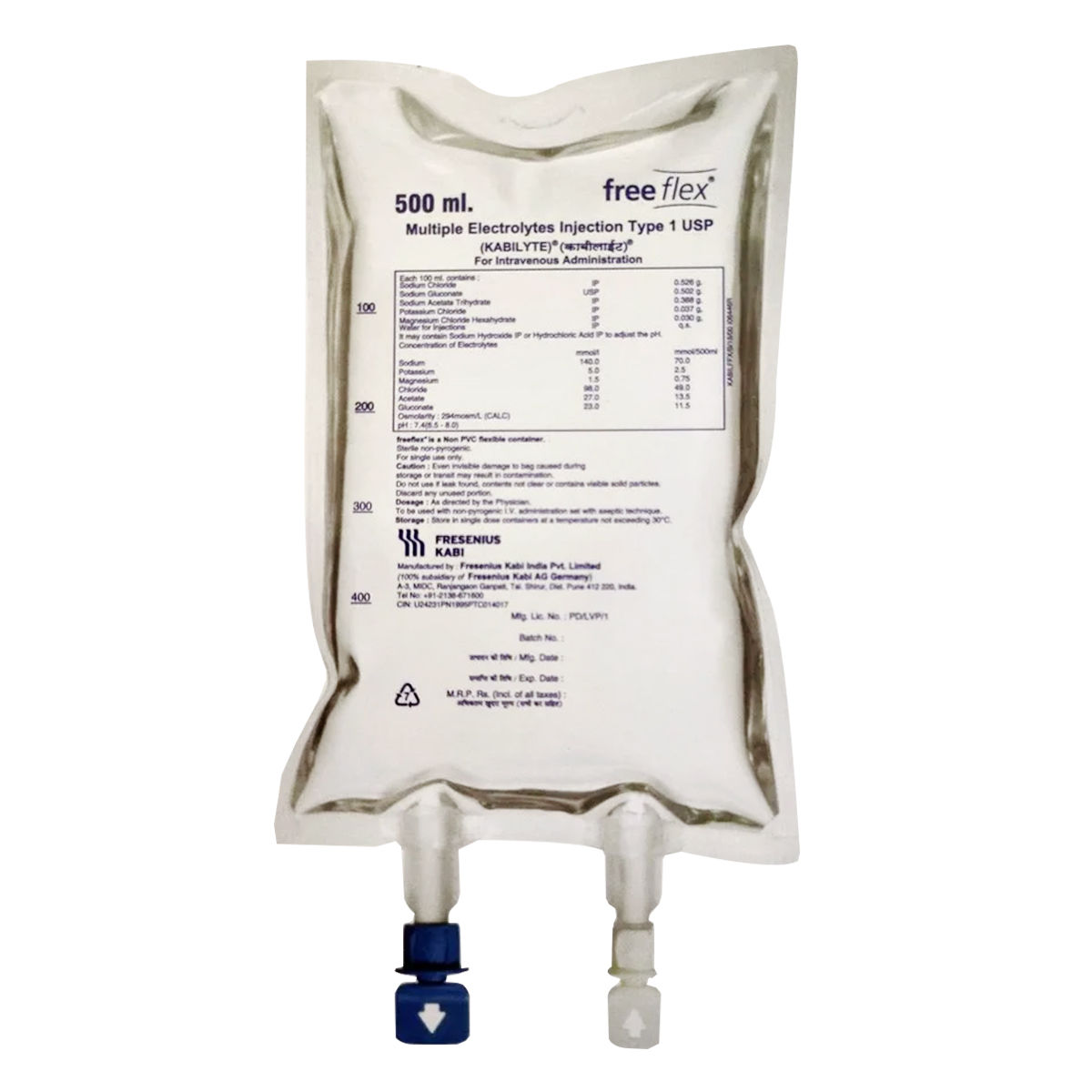 Kabilyte Freeflex Bag 500 ml Price, Uses, Side Effects, Composition ...