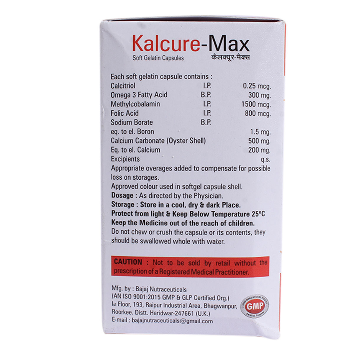 Kalcure-Max Softgel Capsule 10's Price, Uses, Side Effects, Composition ...