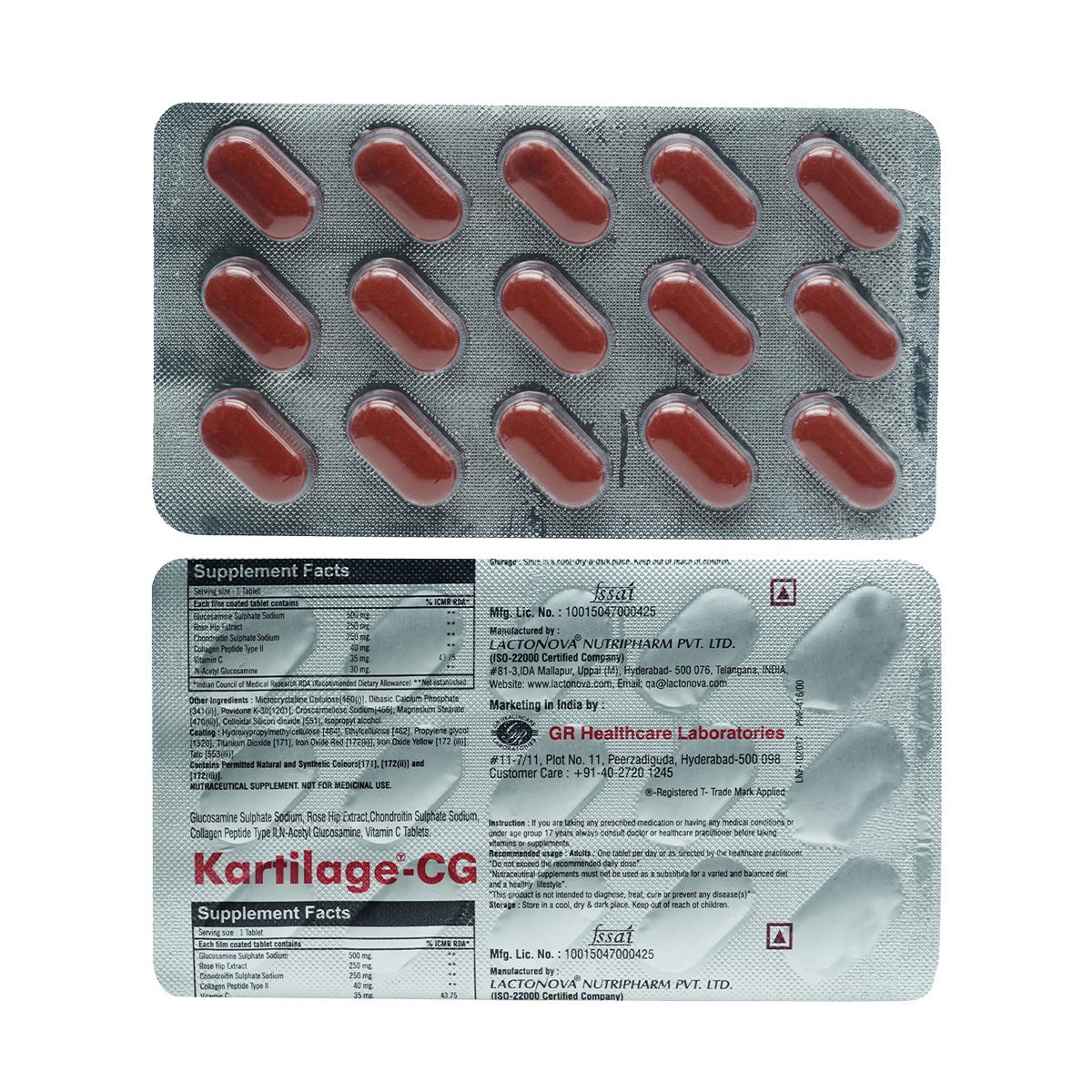 Kartilage-CG Tablet 15's Price, Uses, Side Effects, Composition ...