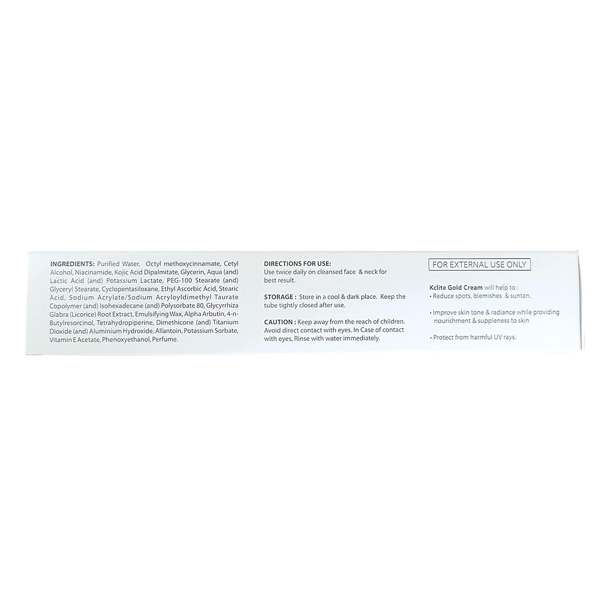 Kclite Gold Advanced Skin Lightening Cream | Uses, Side Effects, Price ...