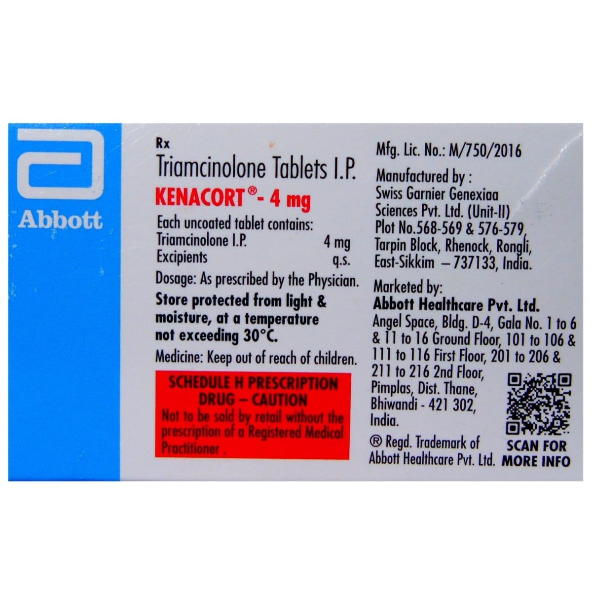 Kenacort-4 Tablet | Uses, Side Effects, Price | Apollo Pharmacy