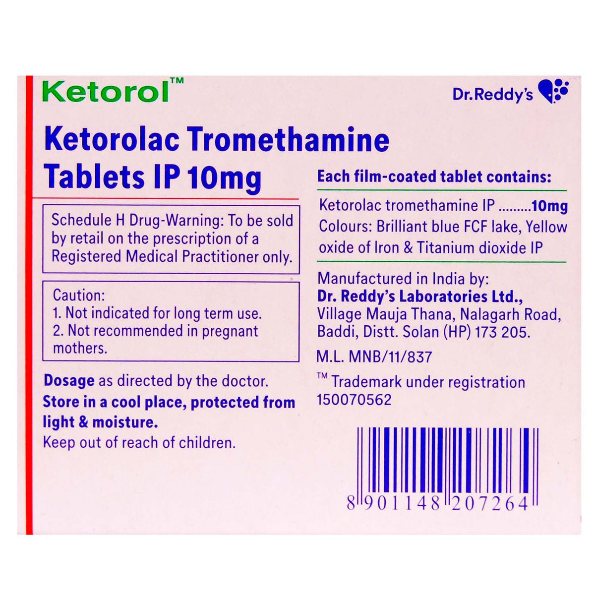 Ketorol 10 Tablet 10's Price, Uses, Side Effects, Composition - Apollo ...