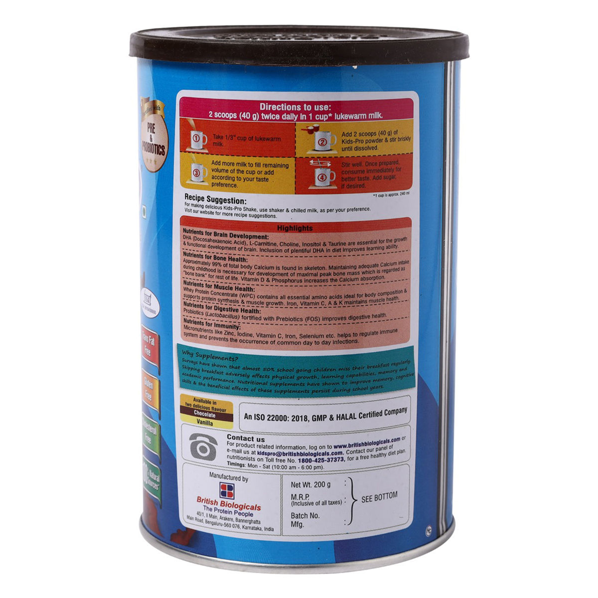 Kids - Pro Chocolate Flavour Powder, 200 gm Tin Price, Uses, Side ...