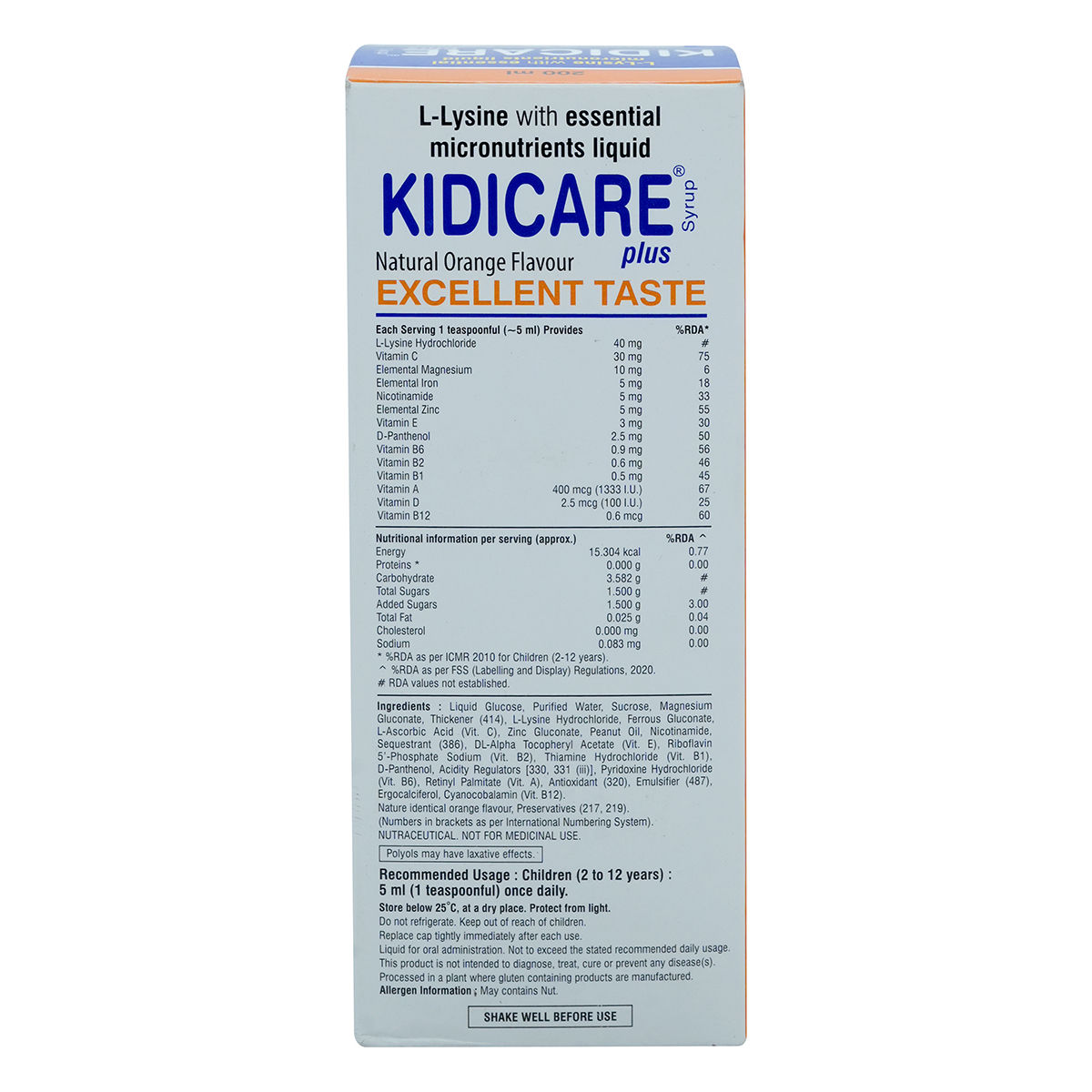 Kidicare Plus Orange Syrup | Uses, Side Effects, Price | Apollo Pharmacy
