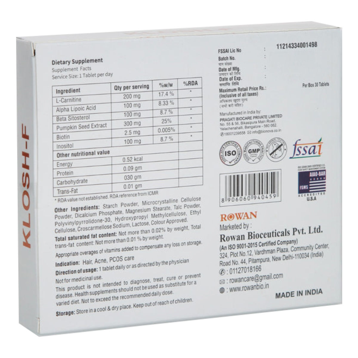 Klosh-F Tablet 15's Price, Uses, Side Effects, Composition - Apollo ...