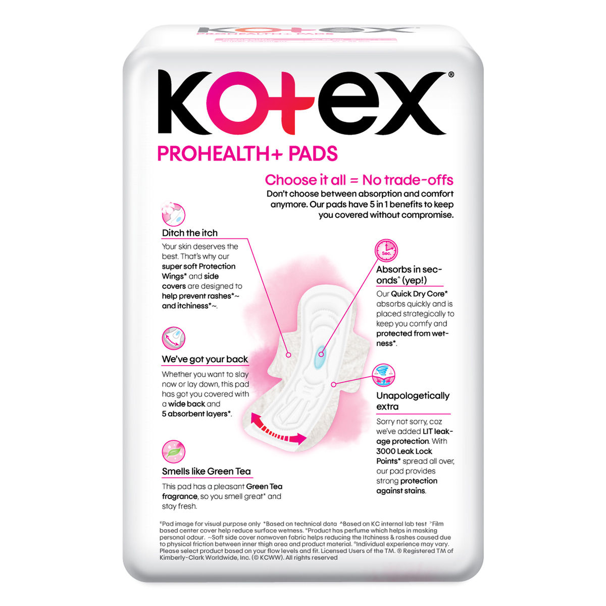 Kotex Prohealth+ Sanitary Pads XL, 40 Count Price, Uses, Side Effects ...