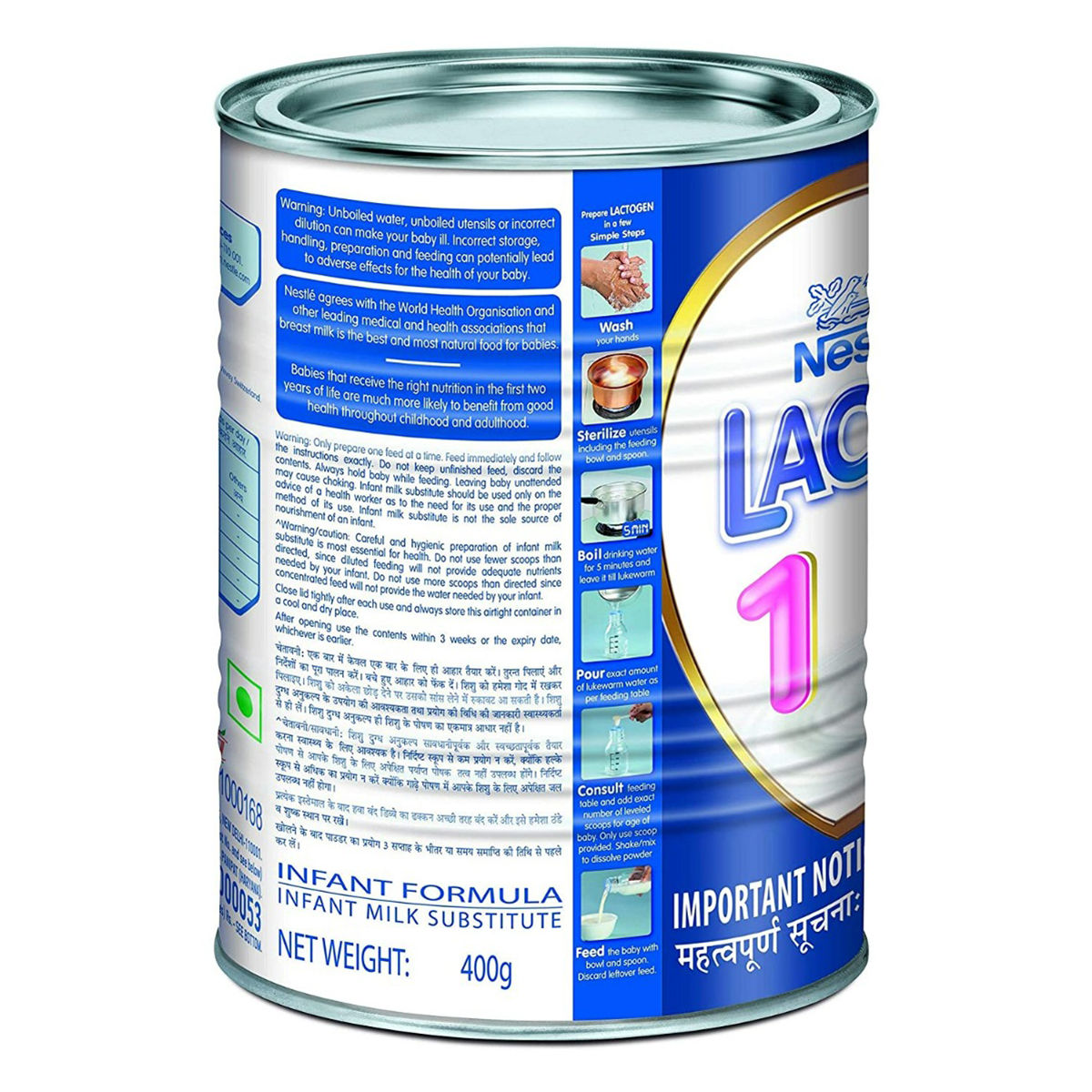 Nestle Lactogen Infant Formula Stage 1 (Upto 6 Months) Powder, 400 gm ...