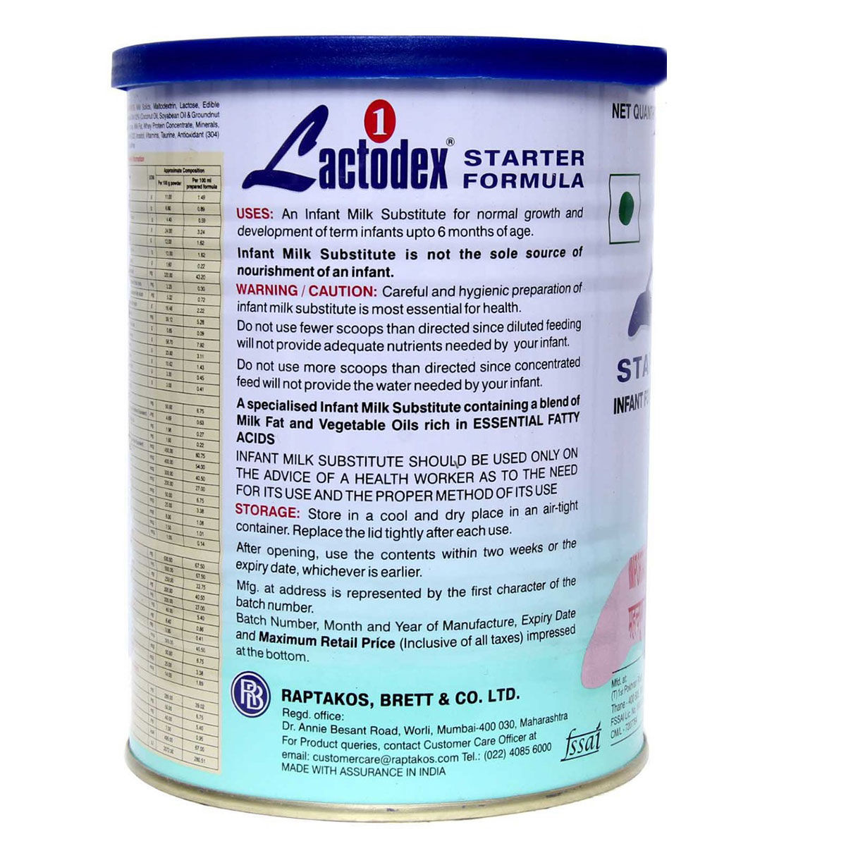 Buy Lactodex Starter Formula Stage 1 Powder for Up to 6 Months, 500 gm ...