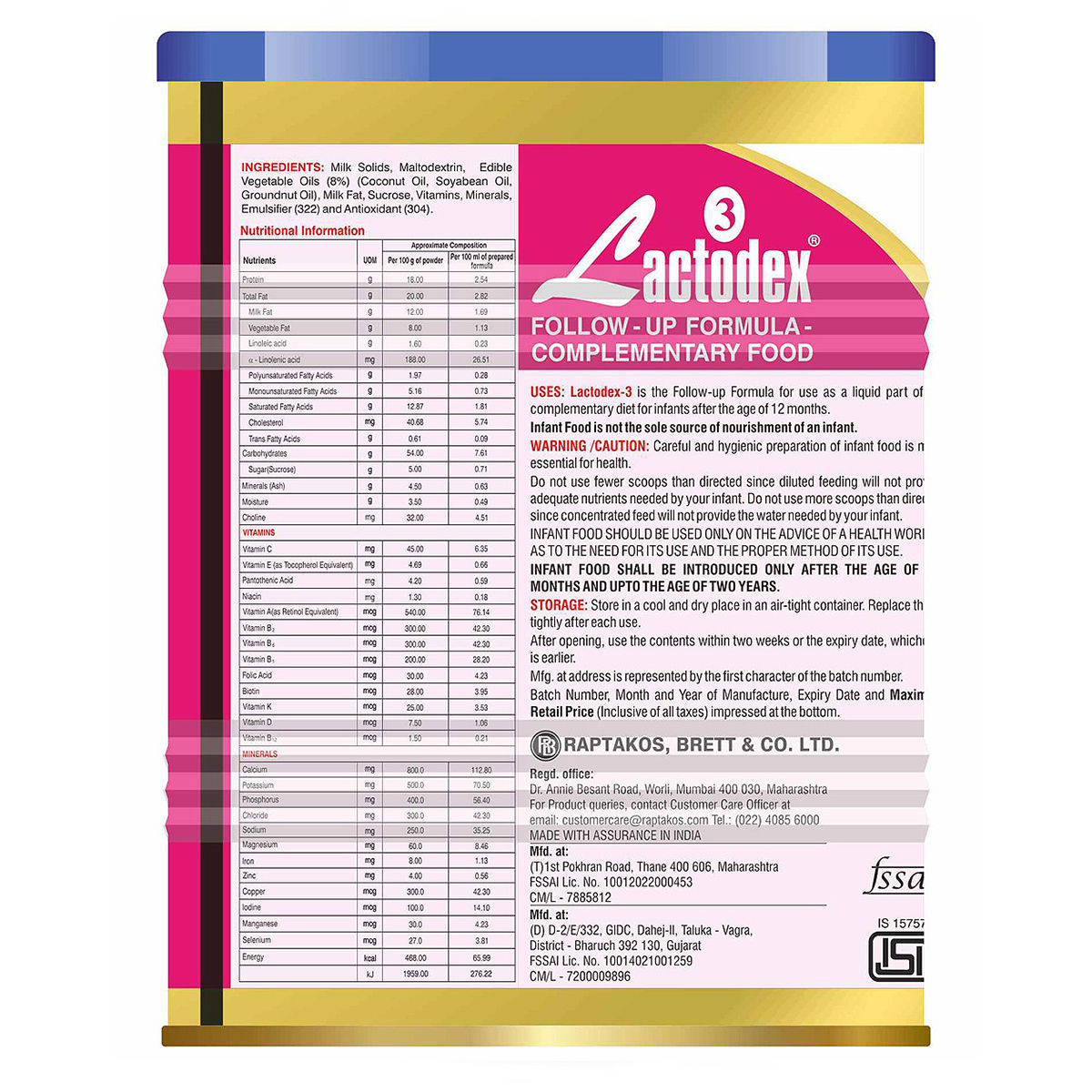 Lactodex Follow-Up Formula Stage 3 Powder for After 12 Months Baby, 1 ...