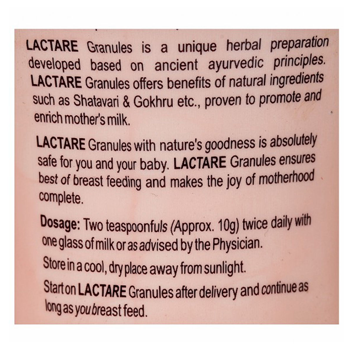 Lactare Granules Premium Chocolate Flavour Lactation Enhancer, 250 gm ...