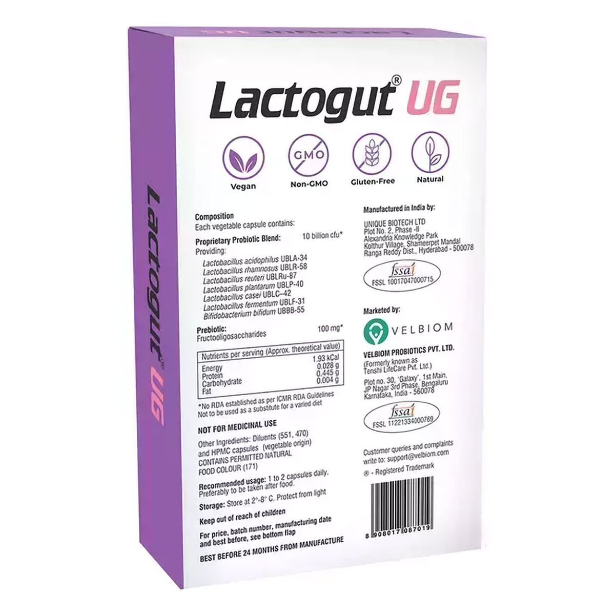 Lactogut UG Capsule 10's Price, Uses, Side Effects, Composition ...