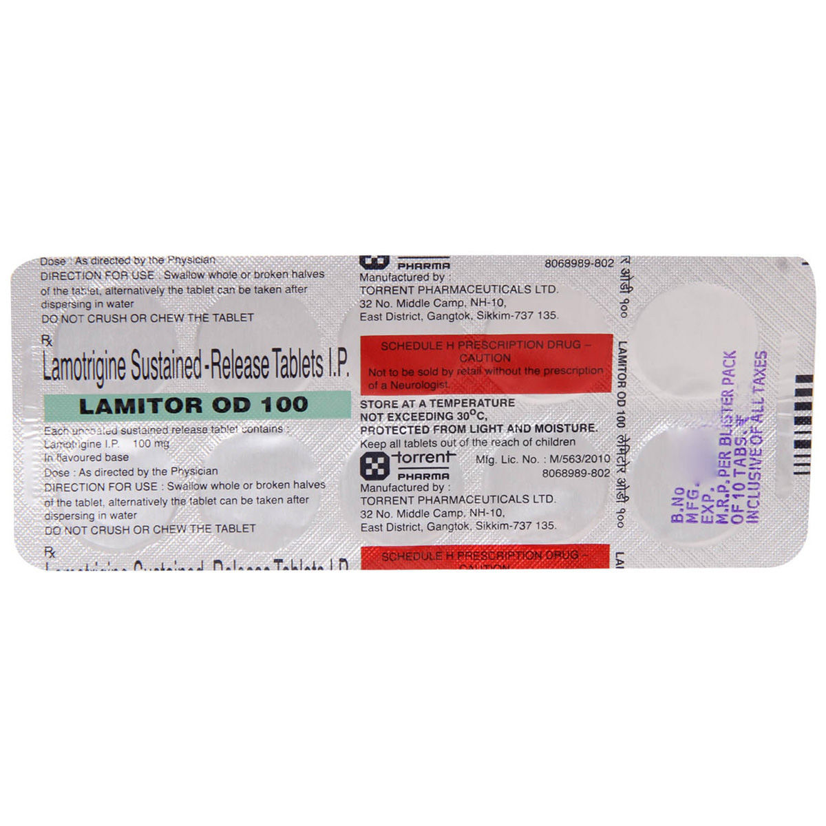 Lamitor OD 100 Tablet 10's Price, Uses, Side Effects, Composition ...