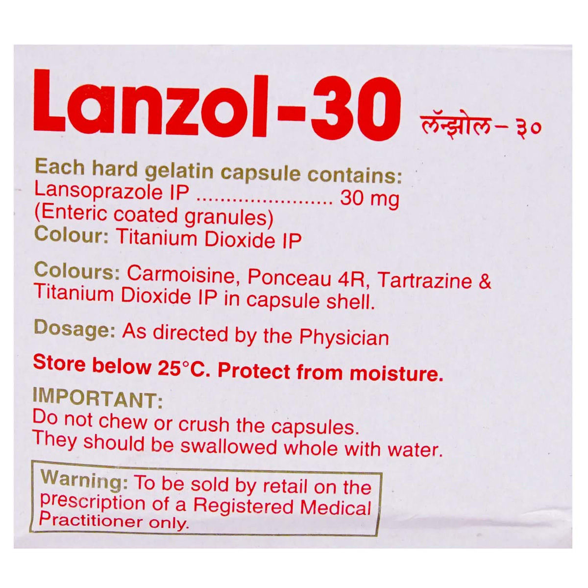Lanzol 30 Capsule 10's Price, Uses, Side Effects, Composition - Apollo ...