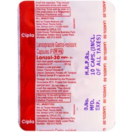 Lanzol 30 Capsule | Uses, Side Effects, Price | Apollo Pharmacy