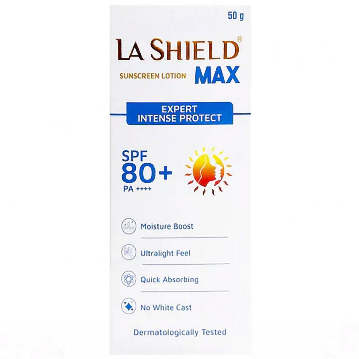 Buy Lashield Max SPF 80+ PA++ Sunscreen Lotion,50 gm | 19 Minutes ...