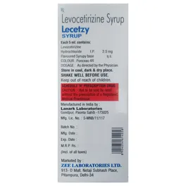 Lecetzy Syrup 30 ml | Uses, Side Effects, Price | Apollo Pharmacy