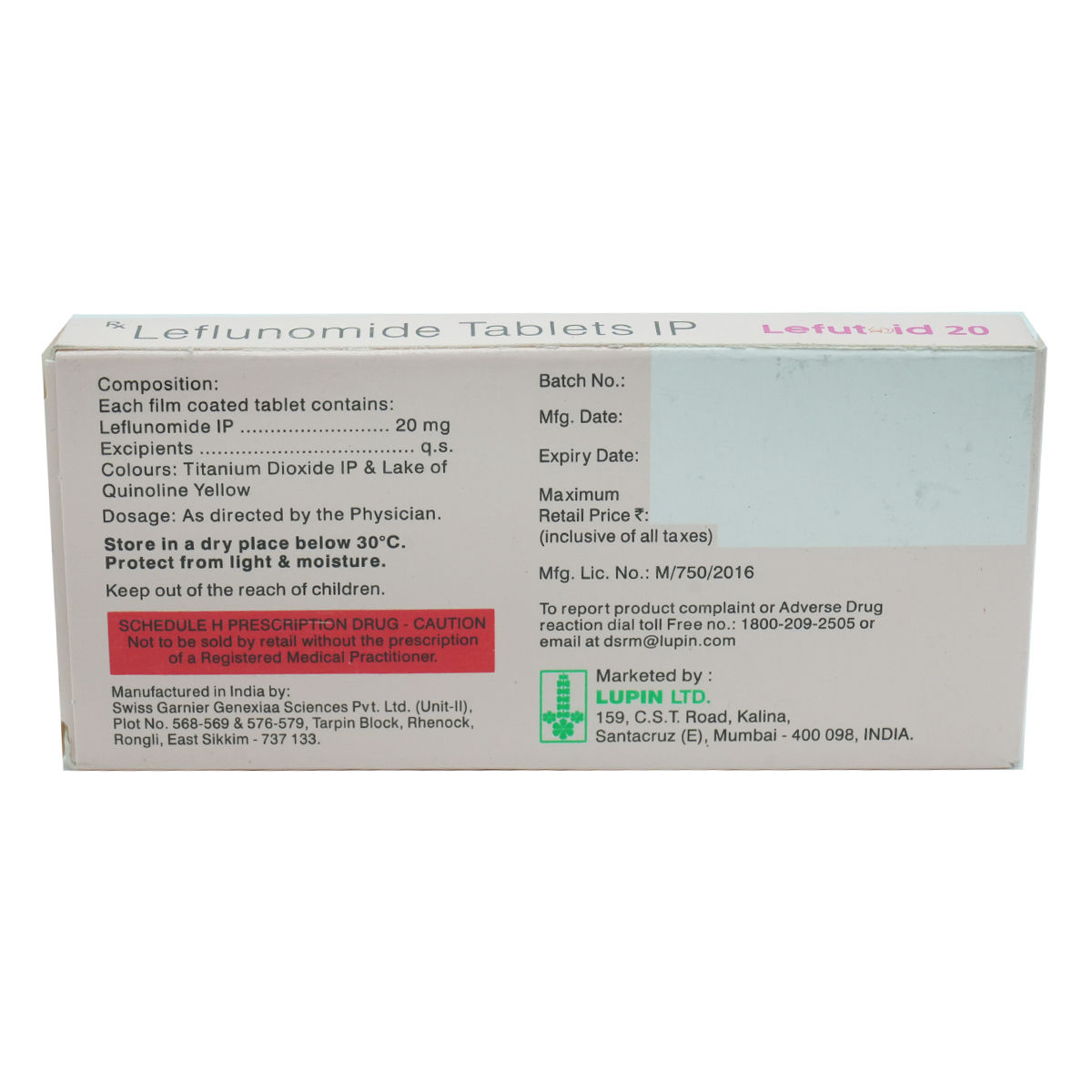 Lefutoid 20 Tablet 10's Price, Uses, Side Effects, Composition - Apollo ...