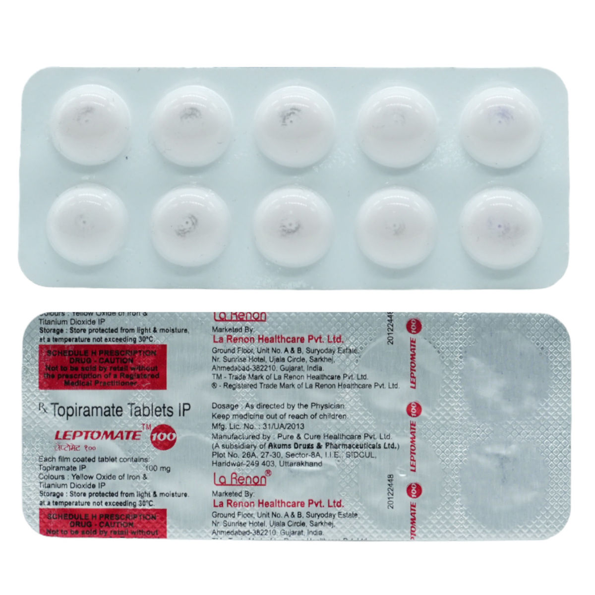 Leptomate 100Mg Tablet | Uses, Side Effects, Price | Apollo Pharmacy