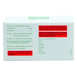 Letero 2.5 mg Tablet | Uses, Side Effects, Price | Apollo Pharmacy